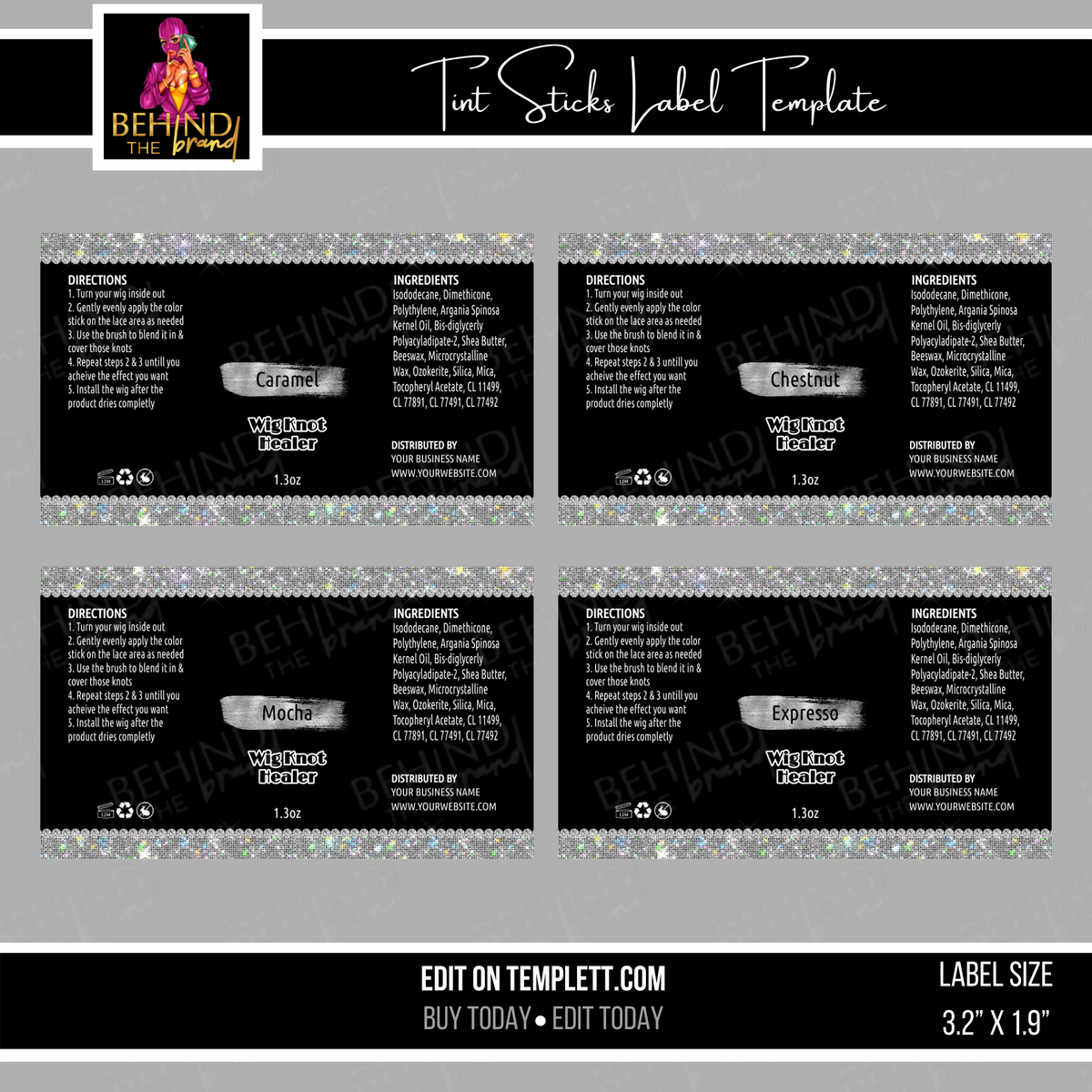 Tint Sticks Label Template – Behind The Brand, LLC